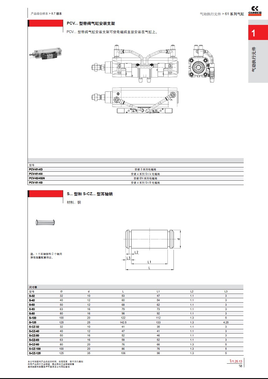 康茂胜CAMOZZI气缸61M2P100A0400 61M2P100A0500 61M2P100A0600-阿里巴巴