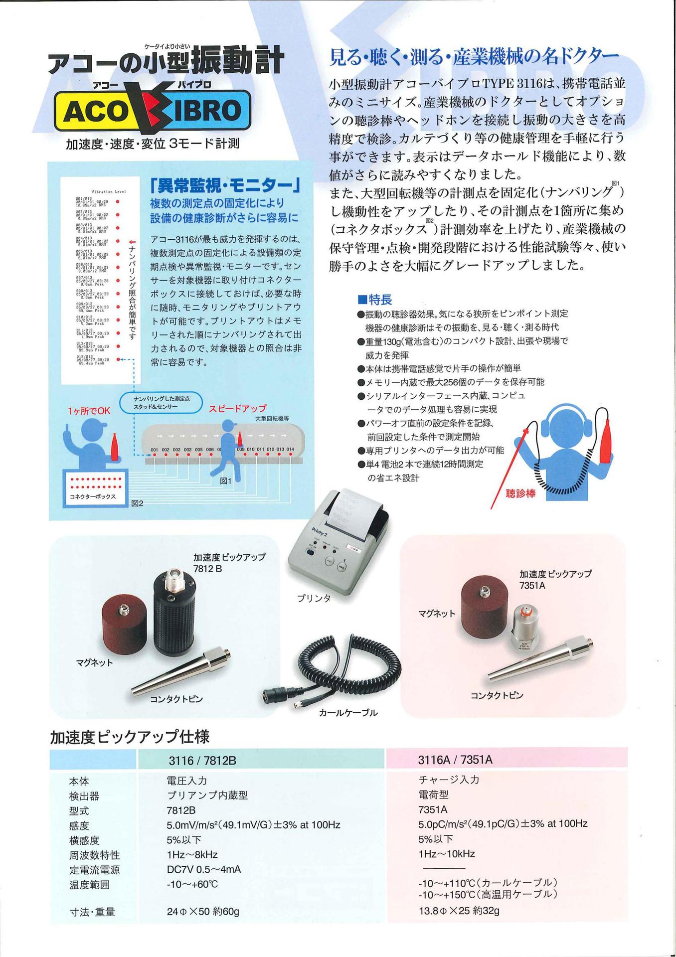 日本原装进口ACO牌TYPE3116 3116A手持小型数显精准振动计测振仪-阿里巴巴