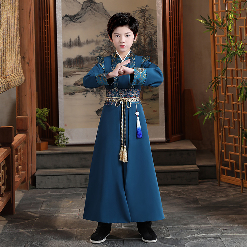 Baby boy outfit red hanfu warrior swordsman cosplay robe for kids ...