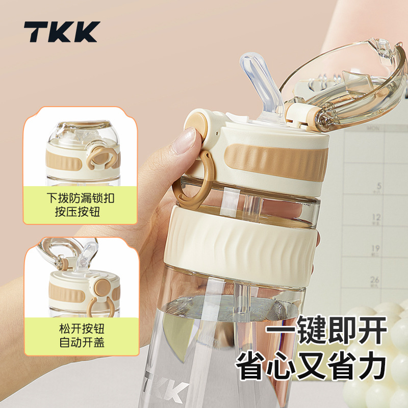 Tkk New Silicone Soft Suction Nozzle Tritan Water Cup Home Outdoor Portable Sports Plastic Gift ...