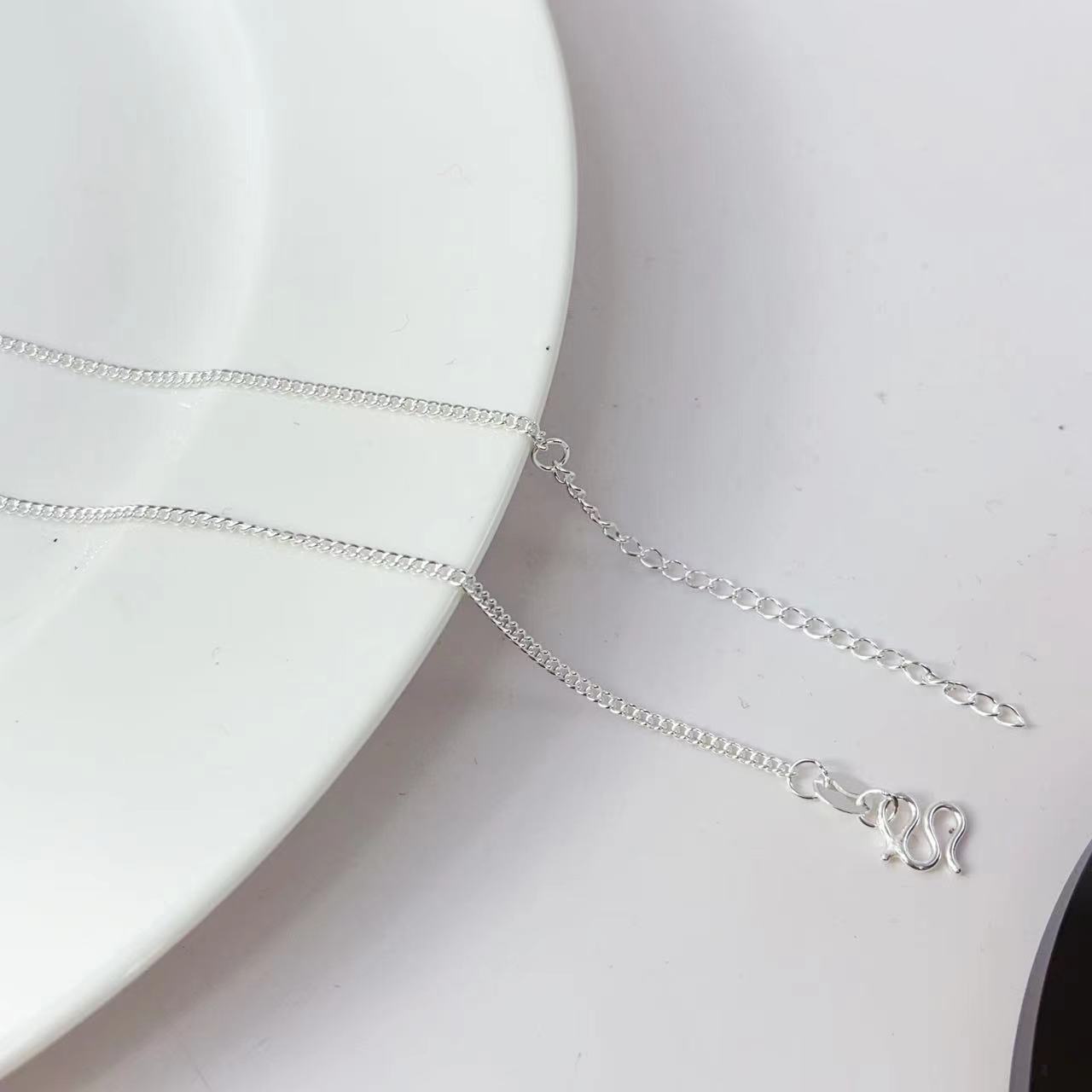 Silver Jia Silver Silver 999 sterling silver flat single buckle chain ...