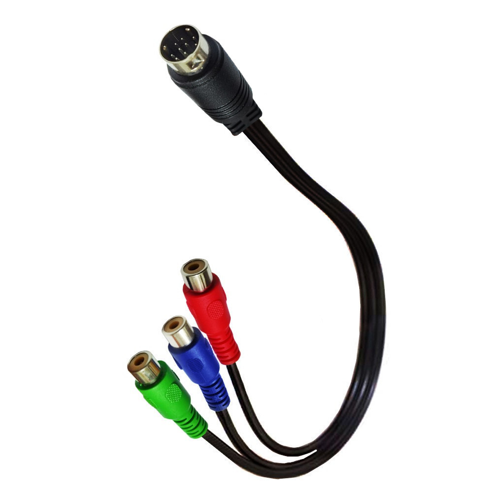 9PIN S-Video to 3RCA RGB TV Cable MINI DIN9Pin转3RCA母音视频-阿里巴巴