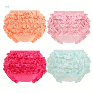 4 pack Cotton Solid Bloomers For Baby Girls Ruffle Toddler-阿里巴巴