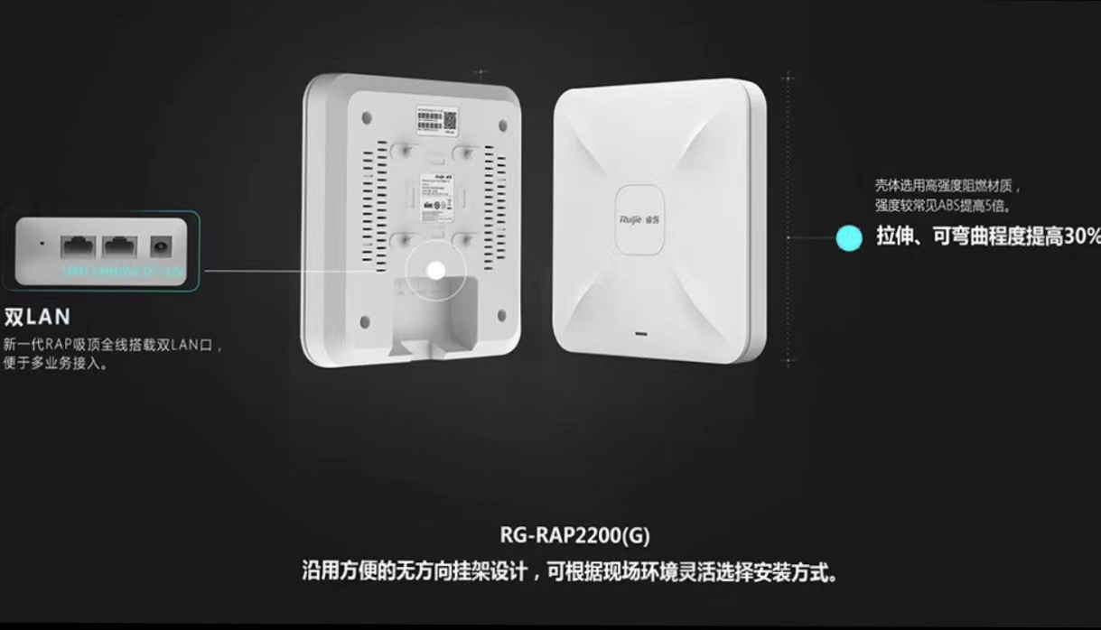 锐捷 无线千兆WIFI6企业级吸顶AP 双频3200M RG-RAP2260(G)/(E)-阿里巴巴
