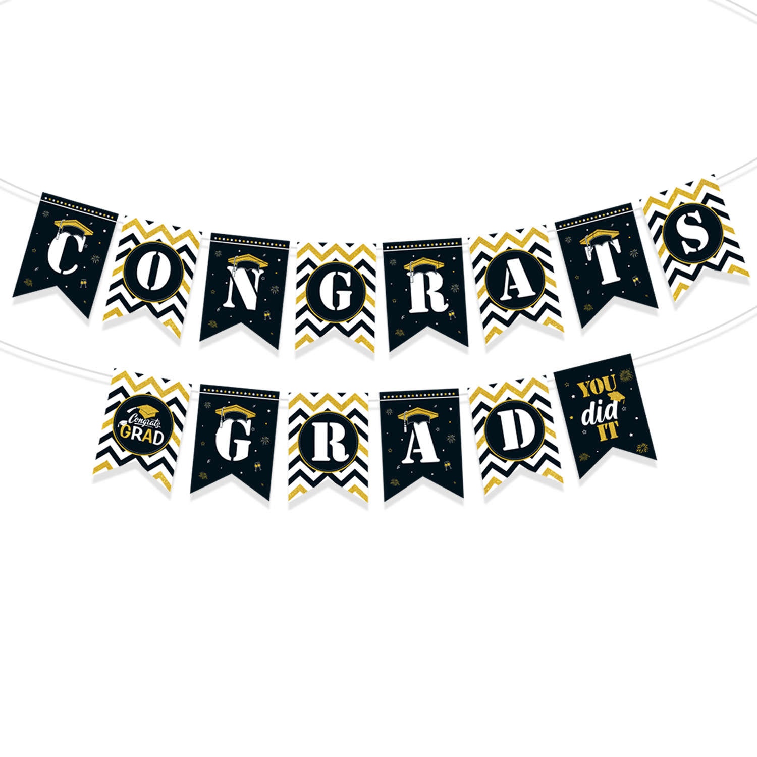 新品跨境毕业季派对congrats grad装饰道具 毕业典礼拉旗蜂窝摆件-阿里巴巴