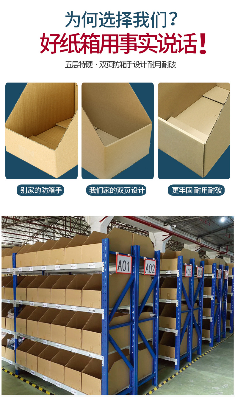 现货五层特硬货架纸箱电商库位盒零件收纳仓储分类纸盒可印刷彩盒-阿里巴巴