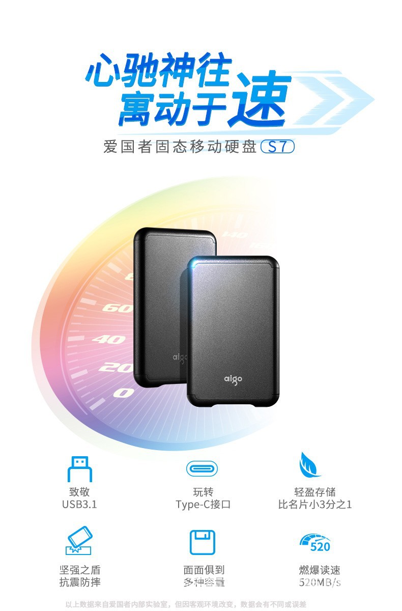 爱国者（aigo）S7固态移动硬盘(PSSD) USB Type-C3.2适用固态硬盘-阿里巴巴