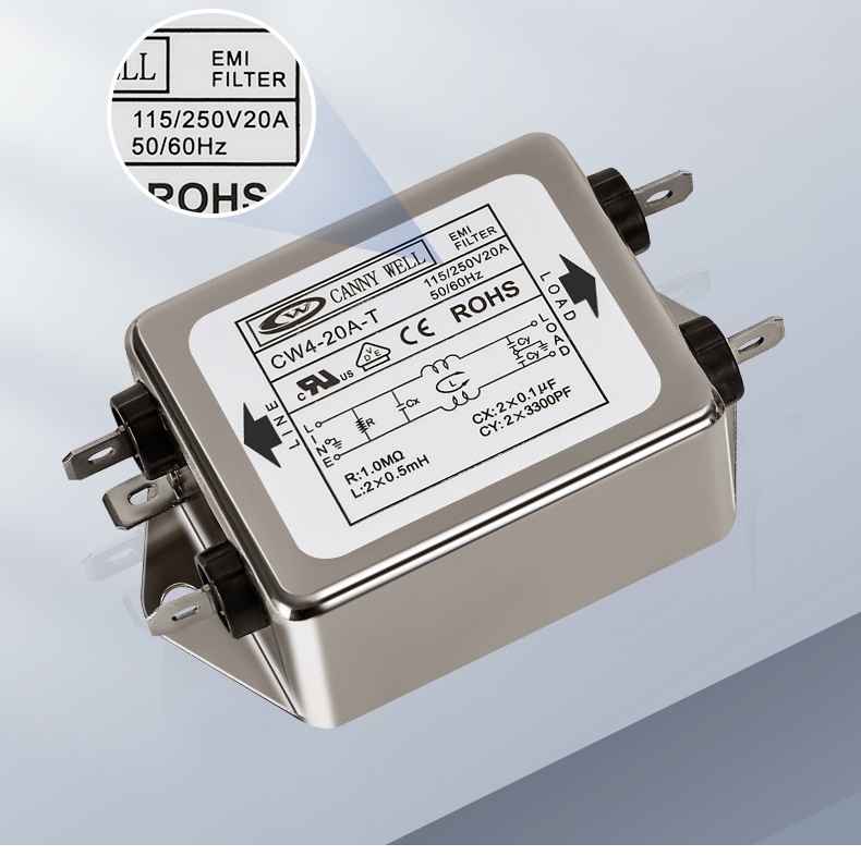 肯尼威现货批发CW4-20A-S/CW4-20A-T单极220V单相交流滤波器-阿里巴巴