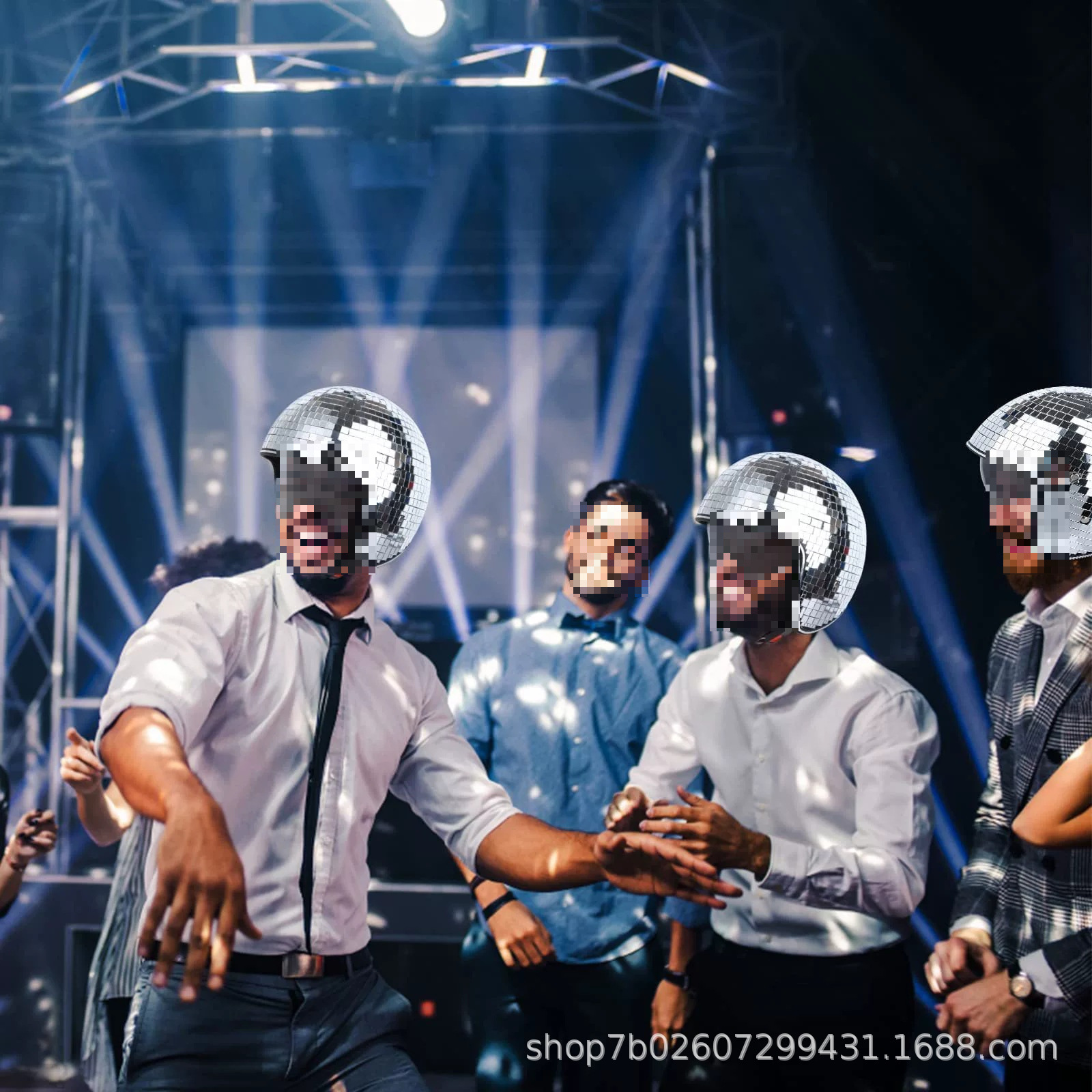 独立站爆款 Disco ball Helmet with Retractable镜面迪斯科球头-阿里巴巴