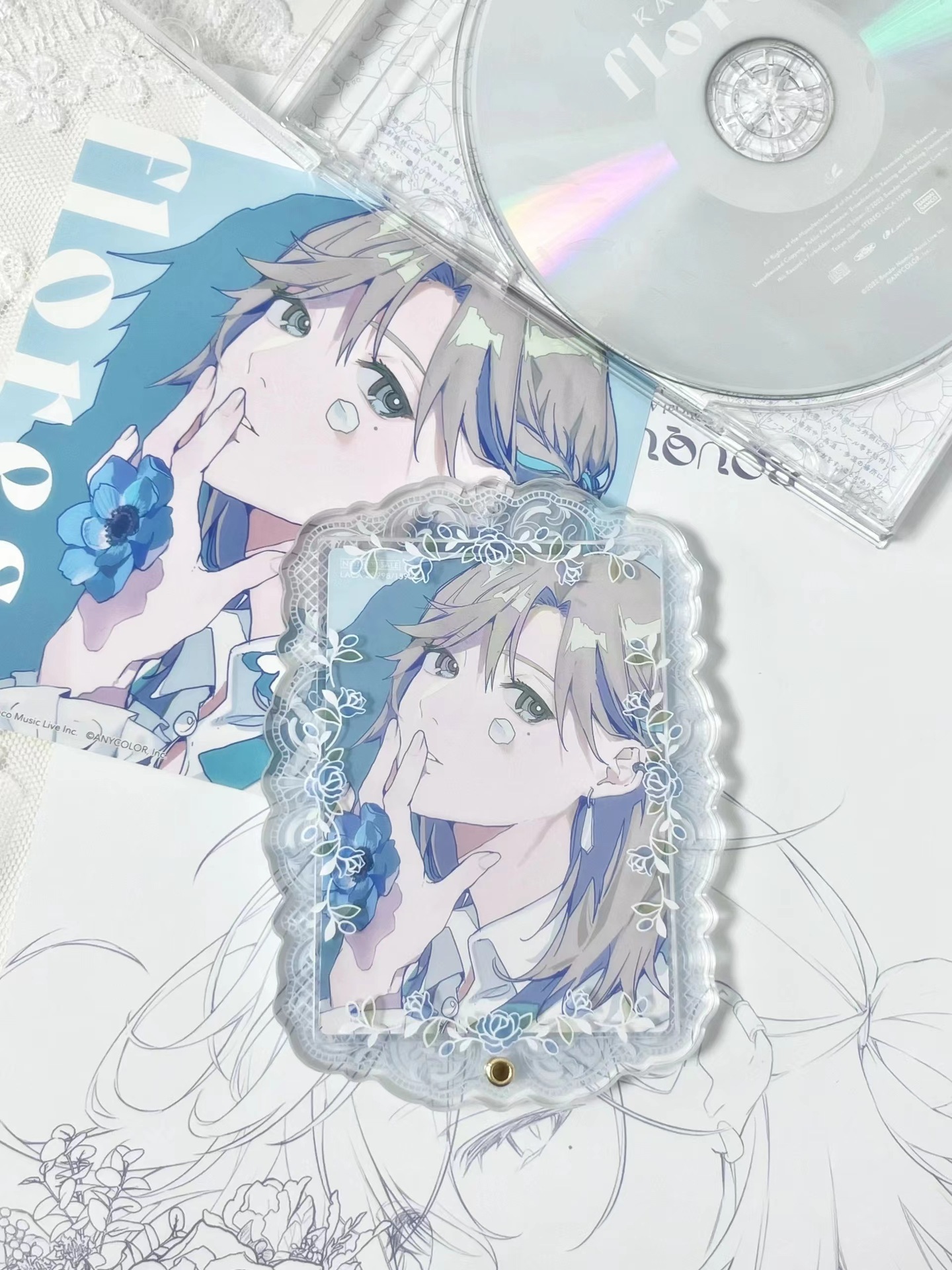 Fukuya同款蕾丝花边亚克力谷美展示架高颜值拍立得小卡收纳相框-阿里巴巴