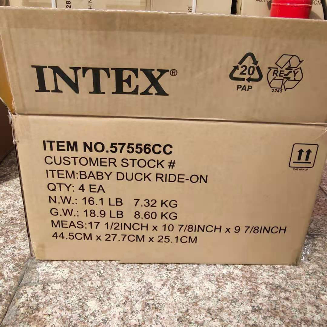 INTEX57556超大黄鸭游泳圈成人坐骑双人大号水上充气玩具儿童浮床-阿里巴巴