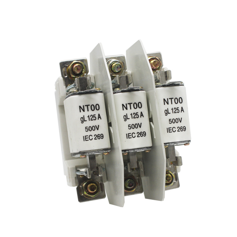 NT00-160/3P 125A 100A 80A 63A 32A低压陶瓷熔断器带底座连体式-阿里巴巴