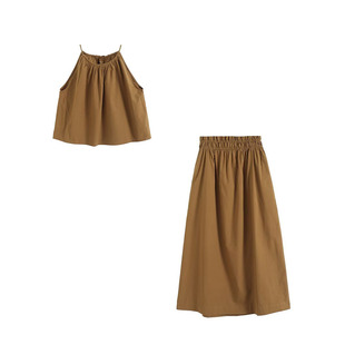 BM&MD&ZA夏季新款法式休闲时尚百搭复古挂脖吊带+松紧腰-阿里巴巴