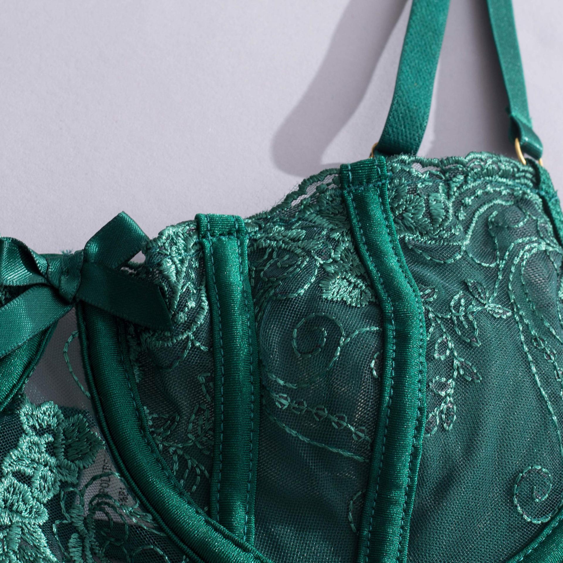 露莎高端品质春夏性感内衣吊袜刺绣网纱塑身分体套装女士CT1015-阿里巴巴