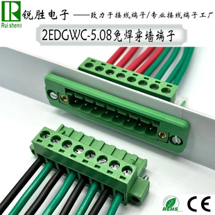 免焊穿墙式接线端子2EDGWC-5.08插拔带耳朵法兰固定螺丝固定面板-阿里巴巴