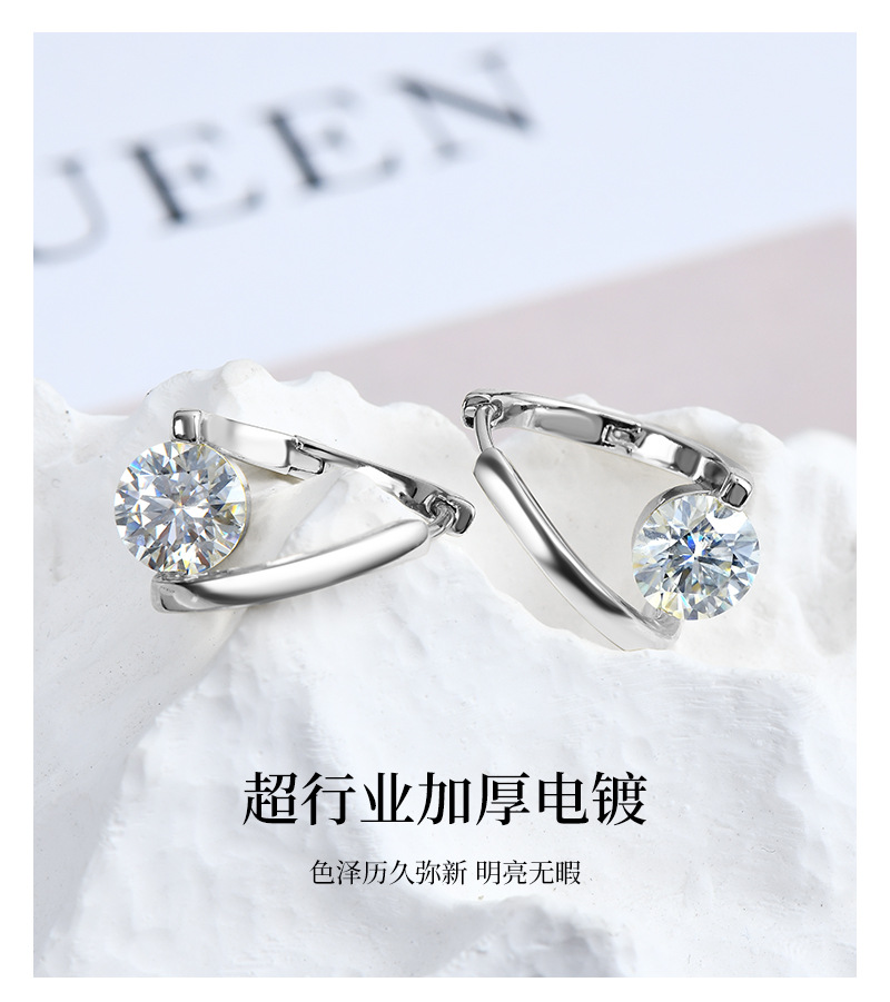 跨境新款韩国ins风气质不规则耳钉 时尚轻奢莫桑石s925银耳饰批发-阿里巴巴