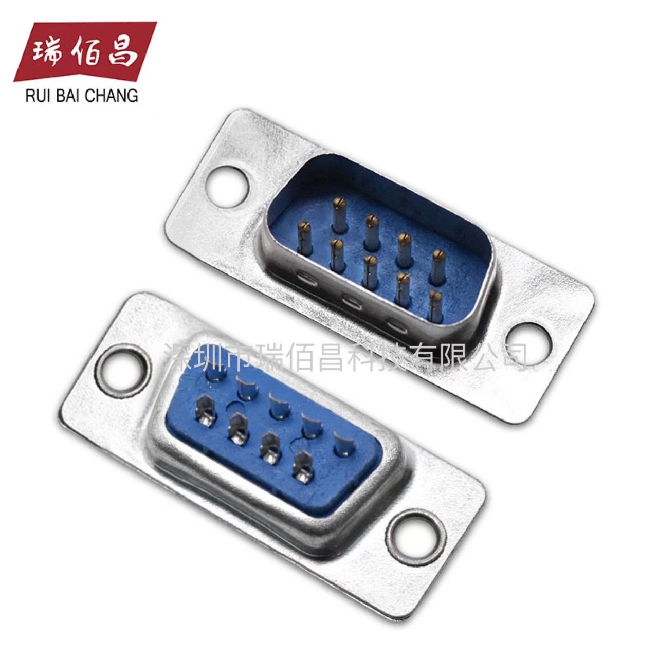 DB9公头串口九针头DB9母头外壳RS232串口插头接头（焊线式）-阿里巴巴