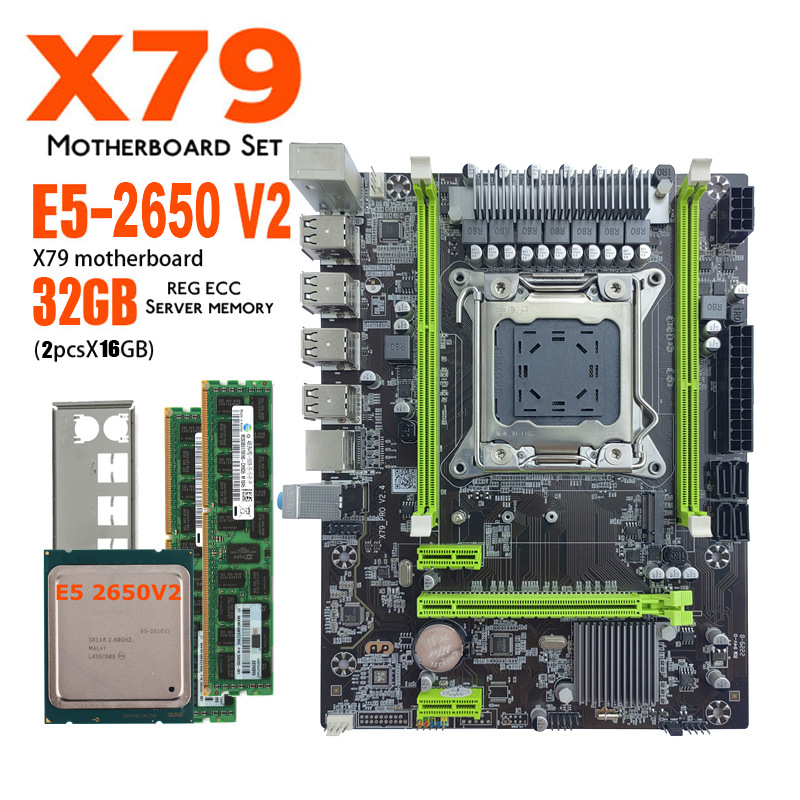 X79 pro motherboard combo 2650V2 CPU 2pcs*16G ECC memory set-阿里巴巴