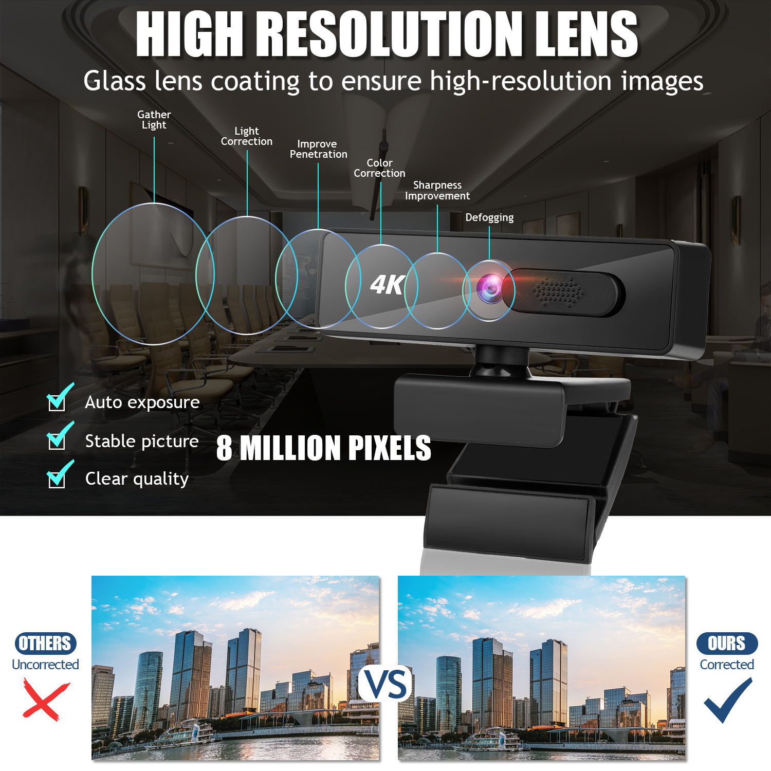 4k私模美颜自动对焦1080p电脑摄像头高清网络USB直播webcam2k免驱-阿里巴巴