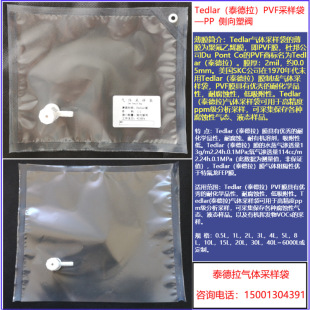 Tedlar气体采样袋泰德拉PVF膜采气袋侧向塑阀有机挥发物VOC采集袋-阿里巴巴