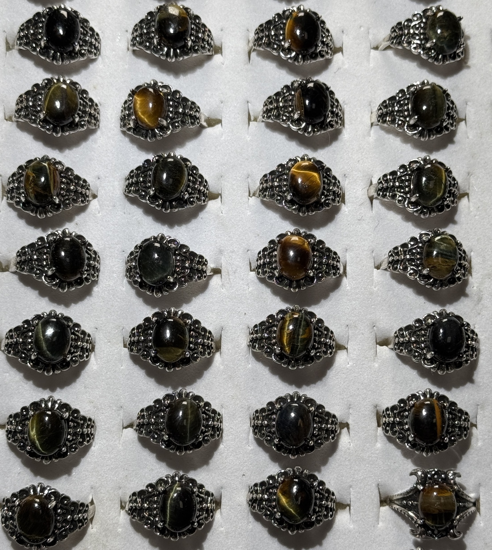 天然幽灵碧玺海纹石黄水晶各种水晶戒指活口设计 厂家批发-阿里巴巴