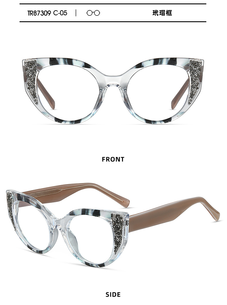 87309防蓝光眼镜框猫眼框TR90眼镜框跨境热销款眼镜ins潮流眼镜框-阿里巴巴