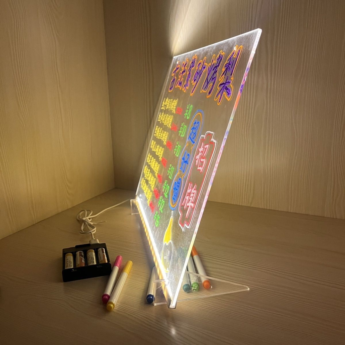 亚克力发光板画板发光板摆摊专用夜市摆摊充电款led发光板-阿里巴巴