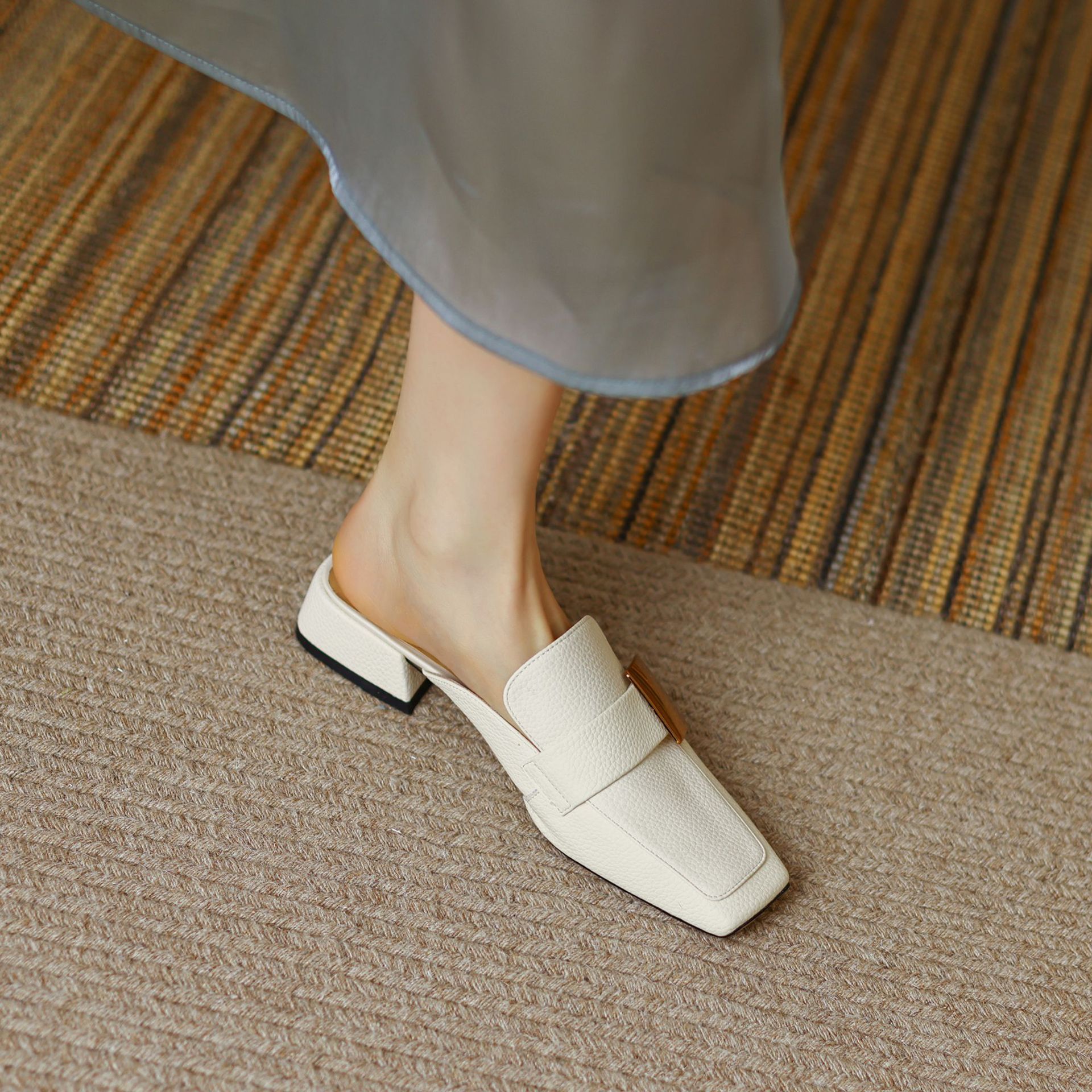 CHIKO Kelsy Square Toe Block Heels Clogs/Mules Shoes