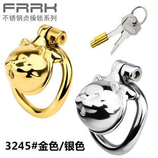 FRRK-245招财猫金属贞操锁男用不锈钢鸟笼cb锁好运贞洁器情趣道具-阿里巴巴
