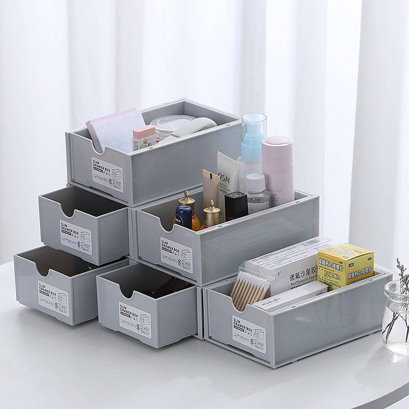 Multi-Layer Transparent Drawer Plastic Desktop Storage Box Stackable ...