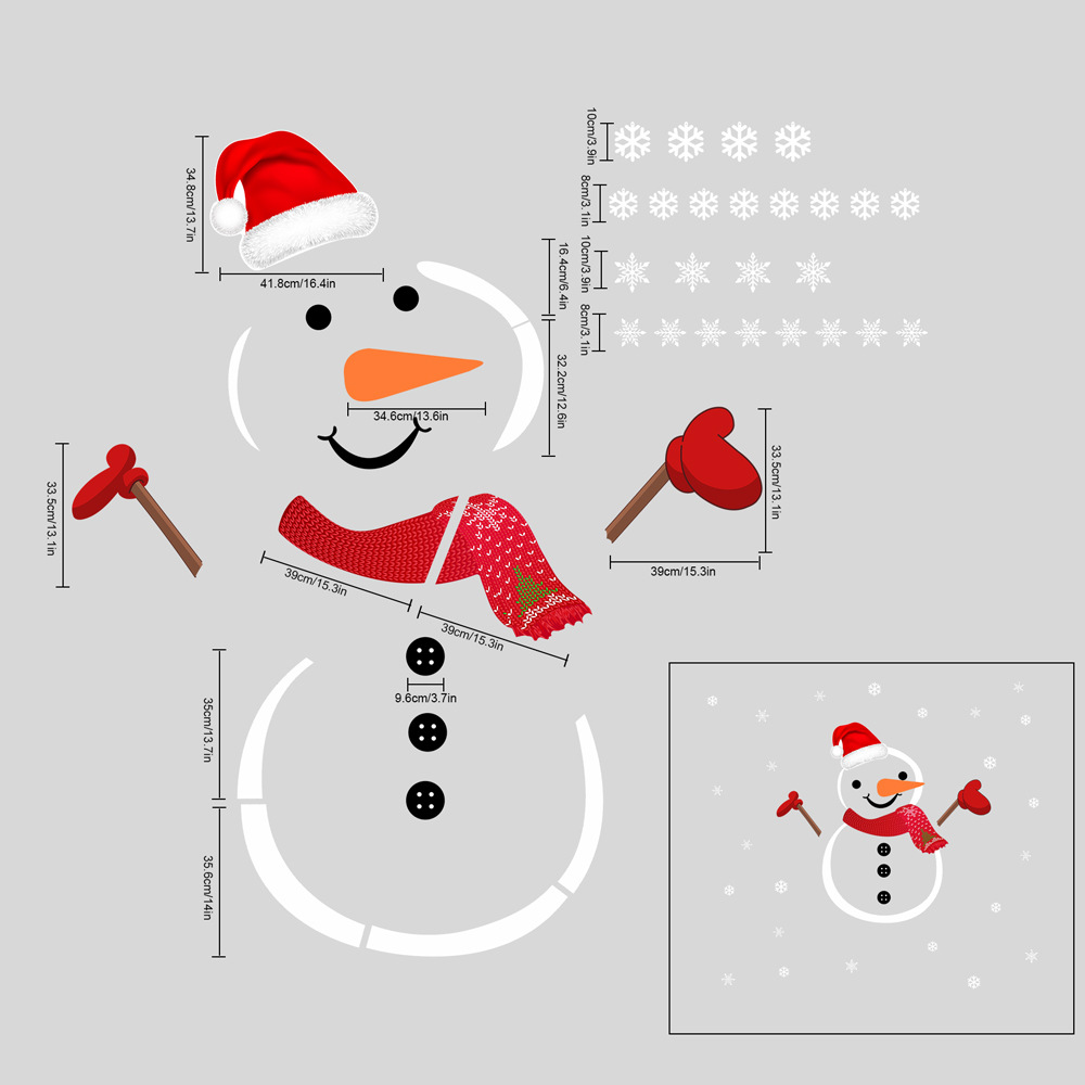 X011-015 跨境圣诞节大尺寸车库贴门贴圣诞老人雪人节日装饰PVC-阿里巴巴