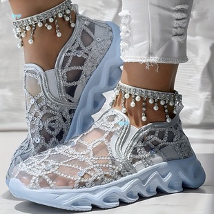 Mesh Elastic Strap Casual Sports Shoes Without Foot运动鞋-阿里巴巴