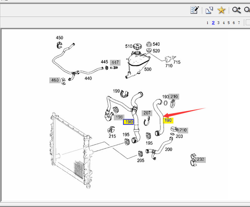 适用奔驰M级500散热器软管GL级450水箱连接上水管A1645010682-阿里巴巴