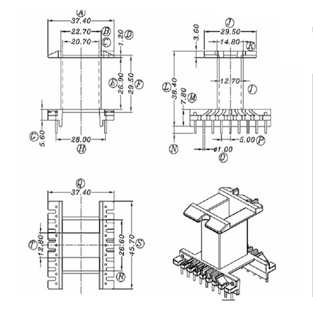 EE42变压器骨架EE42电木骨架EE4220立式骨架BOBBIN 9-9-阿里巴巴