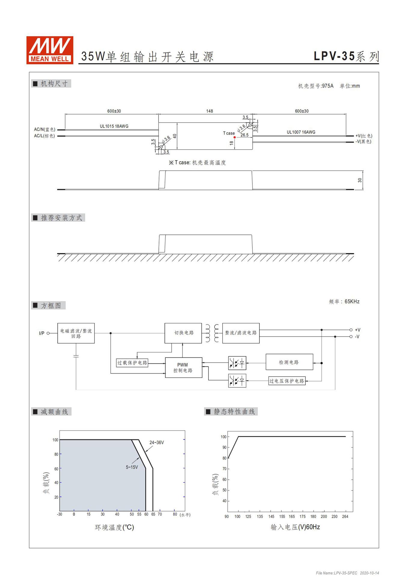 明纬LPV-35-5/12/15/24/36V室外IP67防雨水LED照明 35W开关电源-阿里巴巴