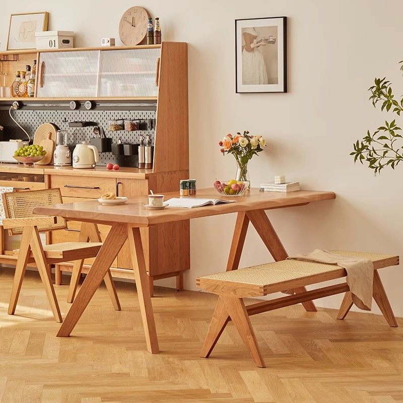 Japanese Style Solid Wood Dining Table Rectangular Whale Dining Table ...