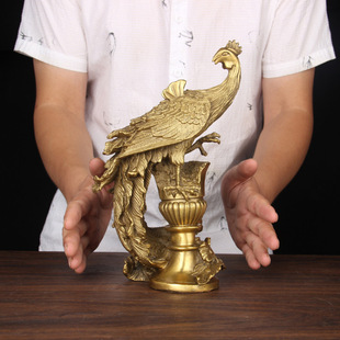 厂家批发纯铜凤凰摆件回头凤凰孔雀大汉凤凰家居客厅装饰工艺品-阿里巴巴