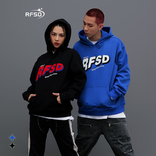 RFSD男装|2023秋冬新品美潮绣花连帽卫衣380g重磅宽松连帽卫衣男-阿里巴巴