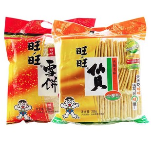 旺旺仙贝雪饼258g*2包装大米雪米饼香脆可口儿童休闲办公膨化零食-阿里巴巴