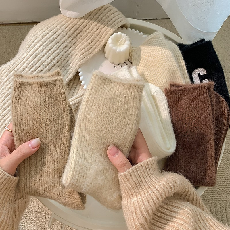 Socks Women's Autumn and Winter Mid-barrel Korean ins Cashmere ...