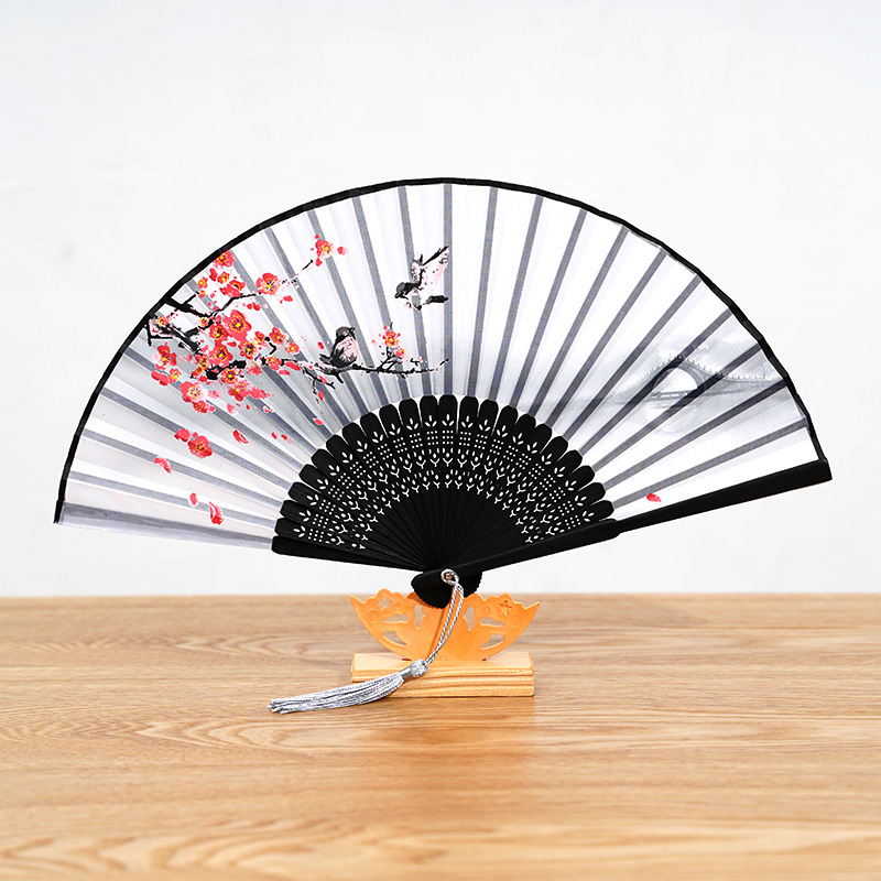 bamboo qualitative two antique green folding fan smiled fan children ...