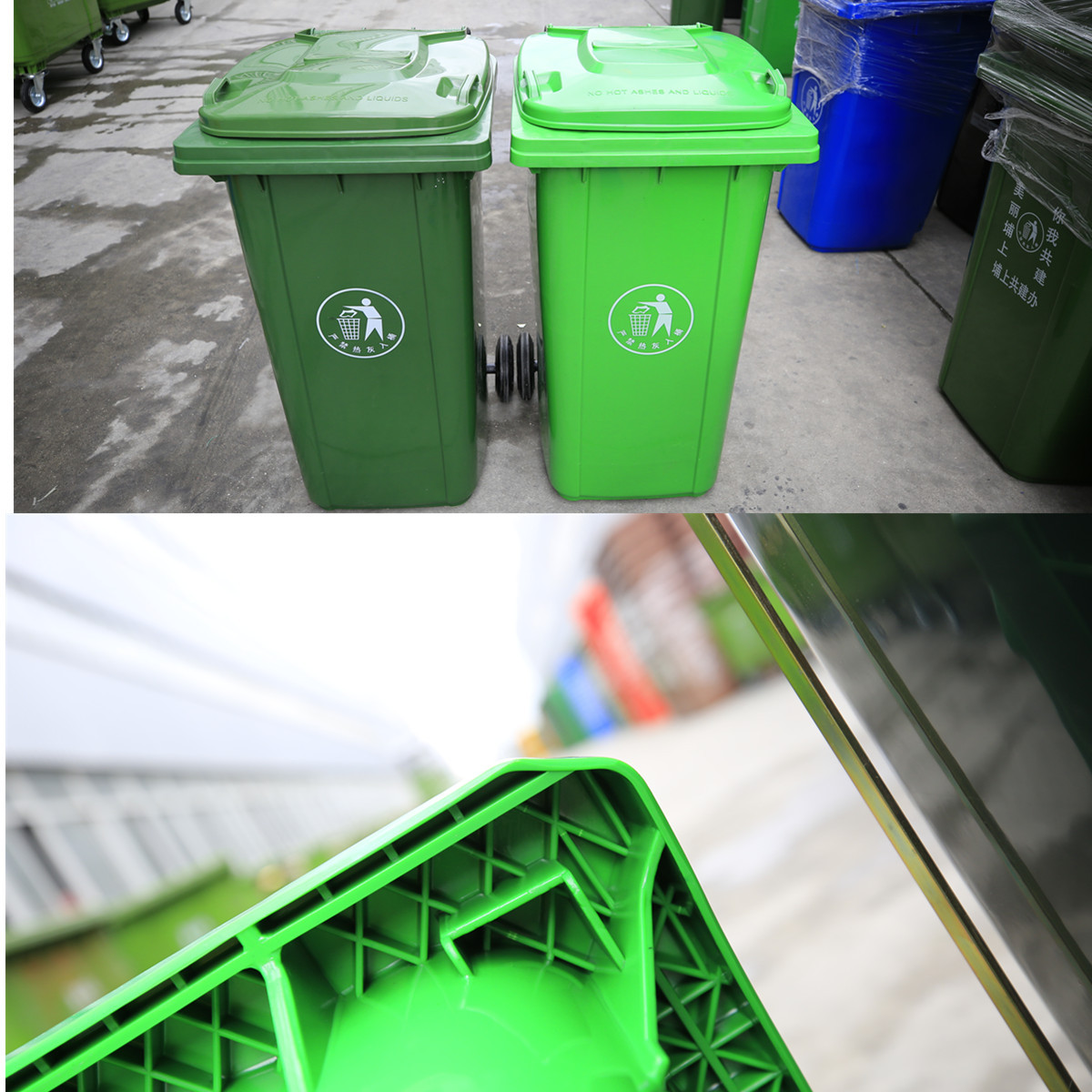 240升120L挂车环卫垃圾桶大容量塑料加厚物业小区户外分类垃圾桶-阿里巴巴