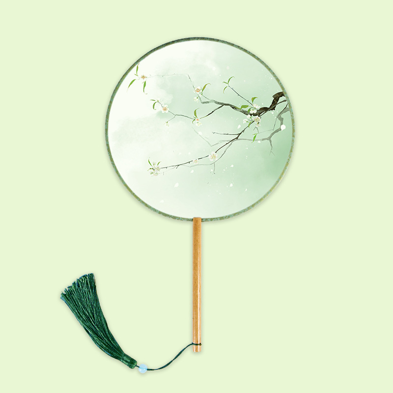 Translucent antique hanfu costume fairy dress dance round fan woman ...