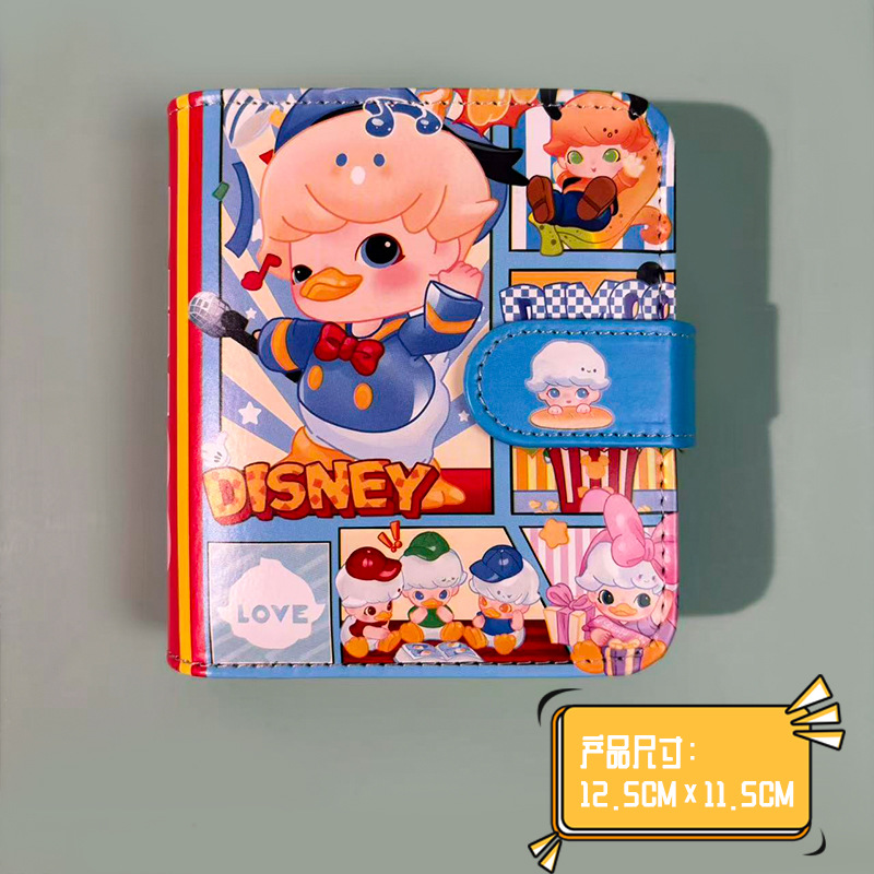 泡泡玛特M5记事本高颜值一宫格卡册ins磁扣软皮可爱卡通活页本-阿里巴巴