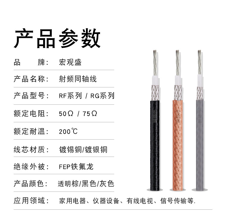 宏观盛同轴线射频线RG316 RG178 RF0.81 RF1.13 RF1.37镀银屏蔽线-阿里巴巴