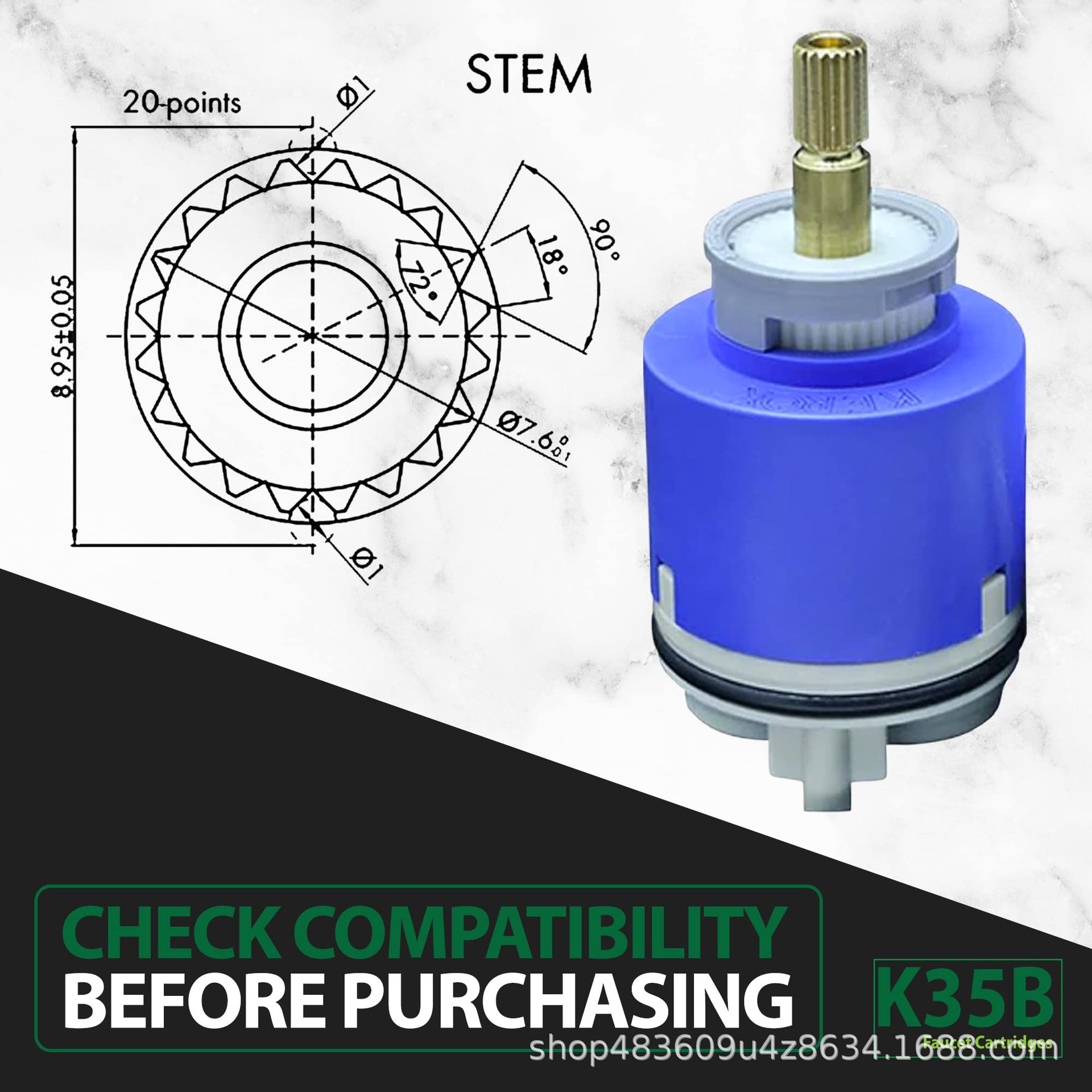 Kerox PBR 40 Faucet Cartridge凯洛士平衡阀芯-阿里巴巴