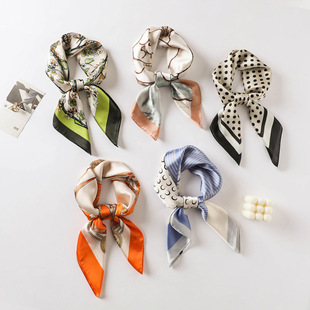 丝巾女百搭春秋小方巾女搭配衬衫围巾高级感围脖护颈职业领巾发带-阿里巴巴