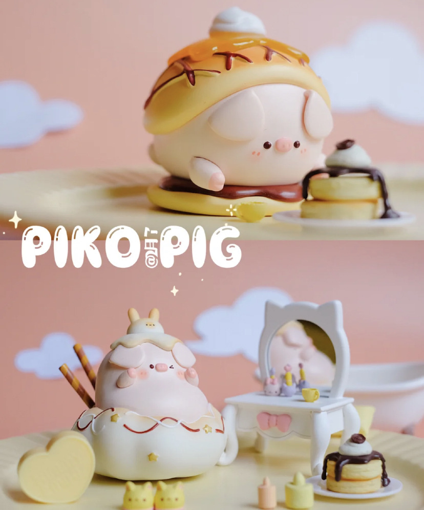 屁可猪盲盒PikoPig甜品系列少女心手办公仔可爱车摆件礼物歪瓜-阿里巴巴