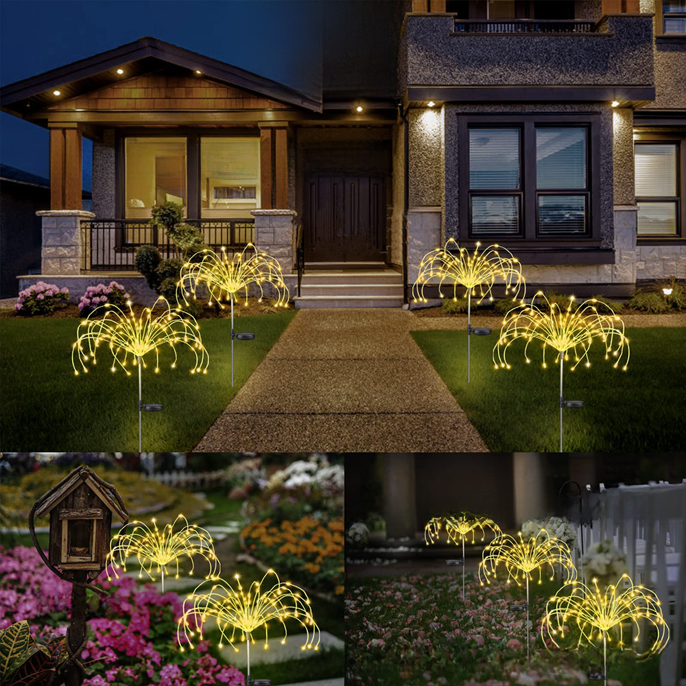 Cross-border hot solar lamp garden lamp 8-mode LED ground plug smoke ...