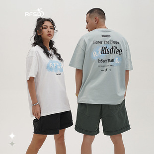 RFSD男装|2025夏季新品宽松版型潮牌街头纯棉男装印花短袖T恤230g-阿里巴巴